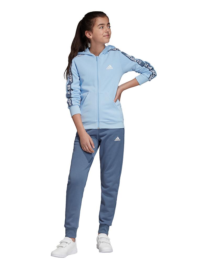 Adidas Mädchen Trainingsanzug Hooded Blau