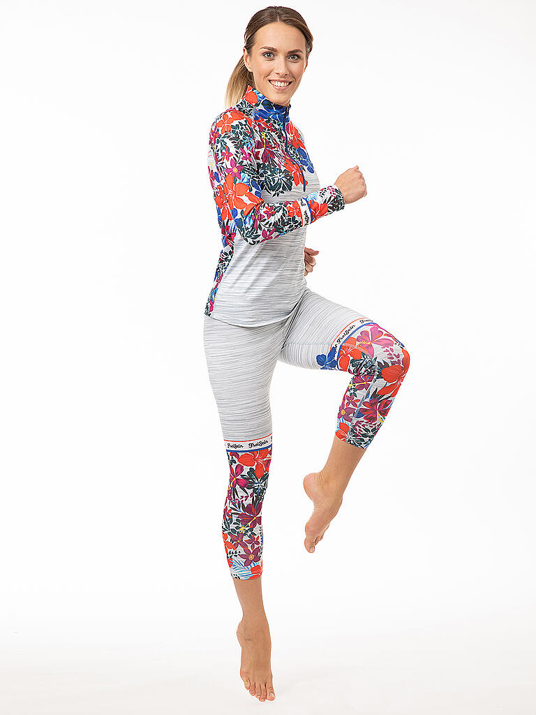 FREISEIN Damen Shirt Winterwarm & Superstretch Snowflower grau