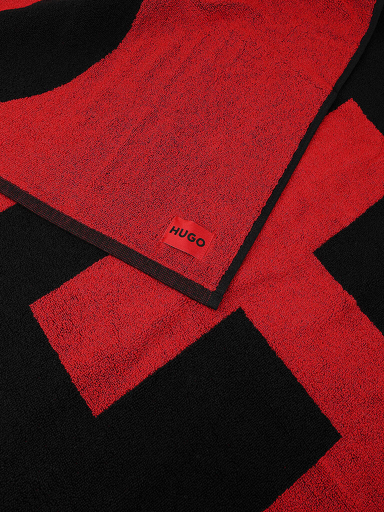 HUGO Strandtuch Logo schwarz