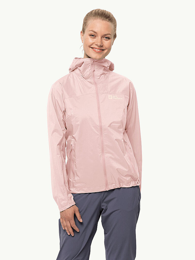 JACK WOLFSKIN Damen Wanderjacke Prelight 2.5l Hoodie koralle