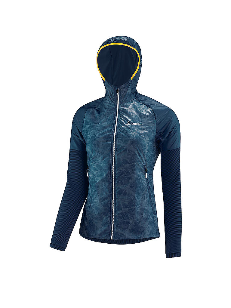 LÖFFLER Damen Langlauf Hybridjacke Hooded Arctic PL Active dunkelblau
