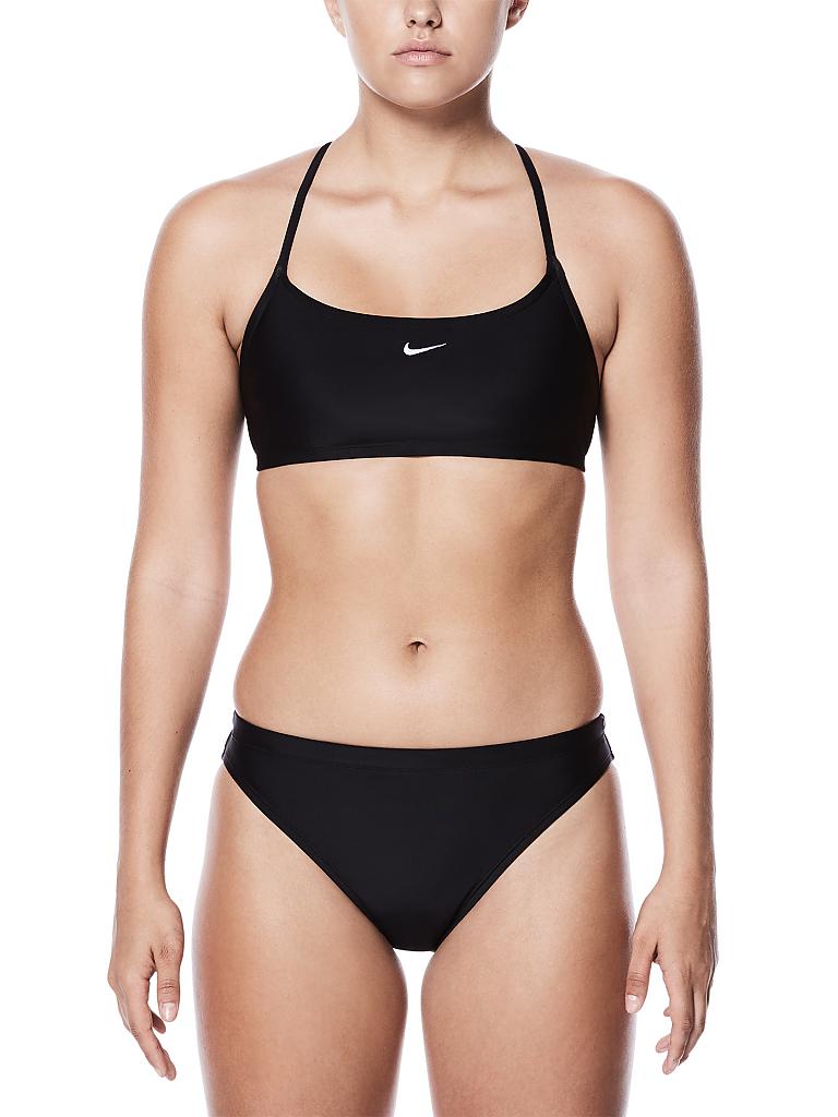 Nike Damen Bikini Nylon Core Solid Sport Top 2pc Schwarz 34