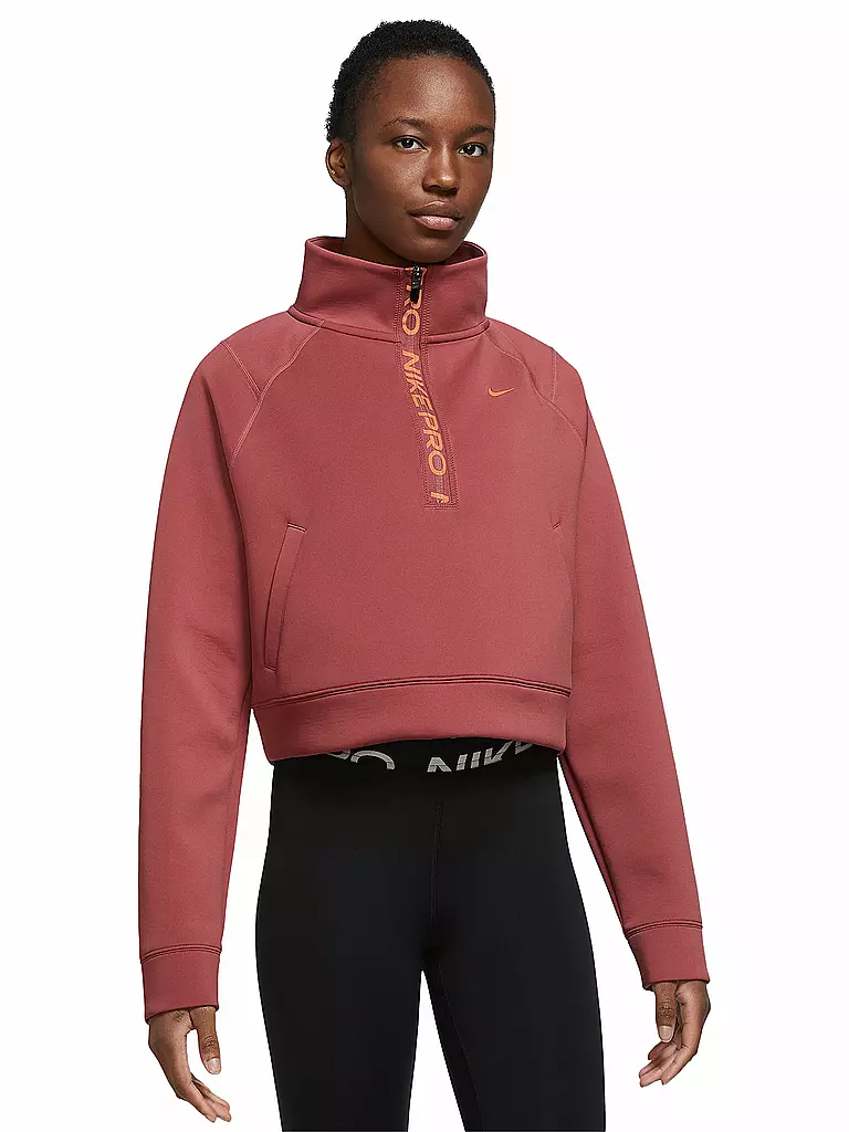 NIKE Damen Fitnesssweater Dri-FIT kupfer