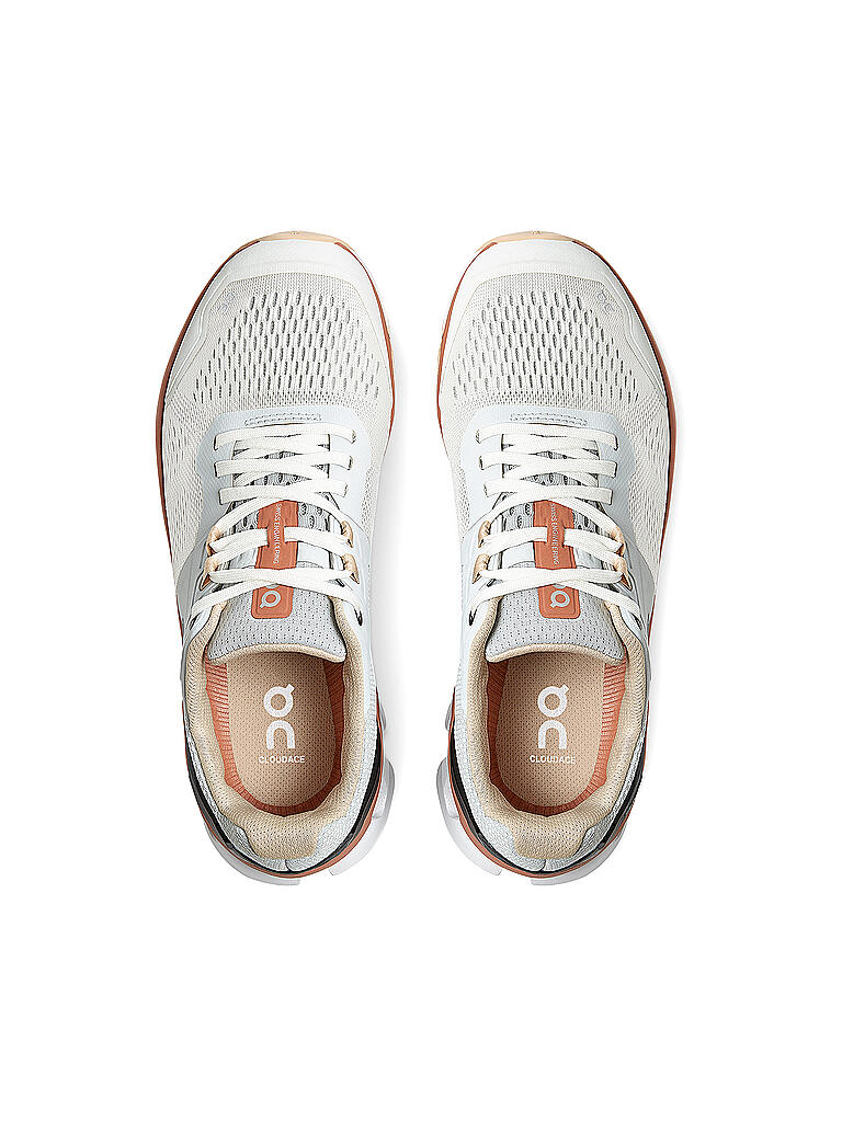 ON Damen Laufschuhe Cloudace GLACIER TERRACOTTA weiß