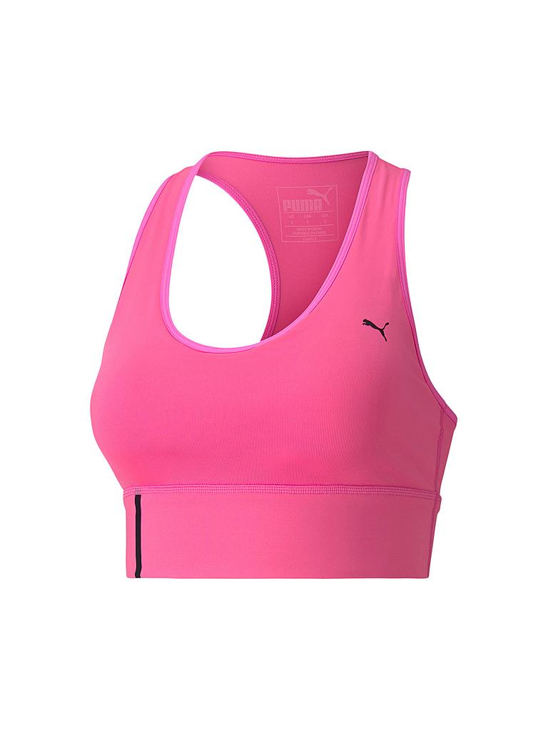 PUMA Damen Sport-BH Long Line Medium Support pink